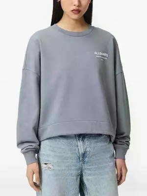 ALLSAINTS Oversized Logo Print Sweatshirt - Blue