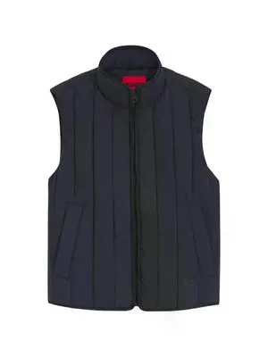 Hugo Logo-patch Quilted Gilet - Blue