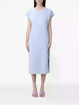 EA7 Rhinestone Logo Midi T-shirt Dress - Blue
