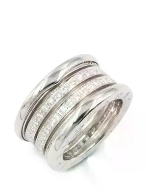 BVLGARI B.zero1 18k White Gold Diamond Pavé Ring