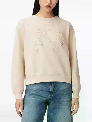 ALLSAINTS Crew Neck Sweatshirt With Logo Patch - Pink