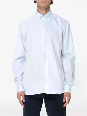 FAY Button-down Collar Long-sleeve Shirt - Blue