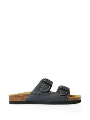 Woolrich Adjustable Buckle Leather Sandals - Grey