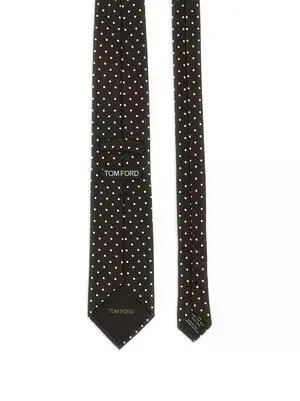 TOM FORD Polka-dot Silk Neck Tie - Brown