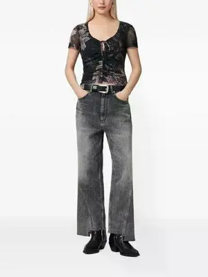 ALLSAINTS Slim Fit Ruched T-shirt - Black