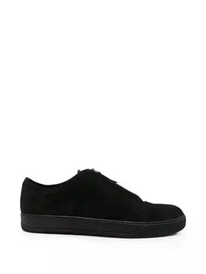 LANVIN Front-zip Suede Sneakers - Black