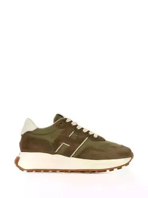 Hogan H641 Suede And Technical Fabric Sneakers - Brown