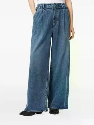 ALLSAINTS Pleated Wide-leg Jeans - Blue