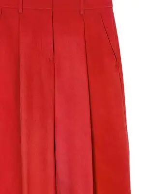 Giorgio Armani Felt Pleated Wide-leg Trousers
