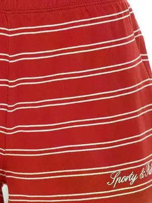 SPORTY & RICH Striped Embroidered Logo Shorts