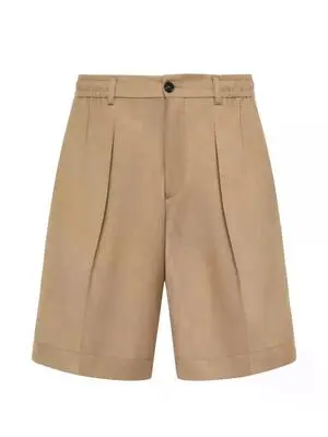 BE ABLE Pleated Wide Leg Shorts - Neutrals