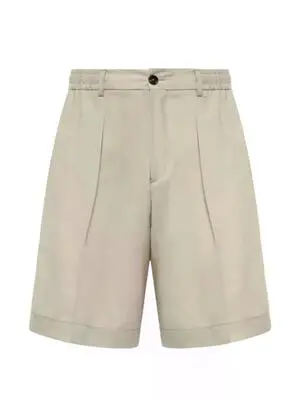 BE ABLE Pleated Elasticated-waist Shorts - Neutrals