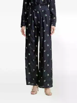 FORTE_FORTE Embroidered Trousers - Blue