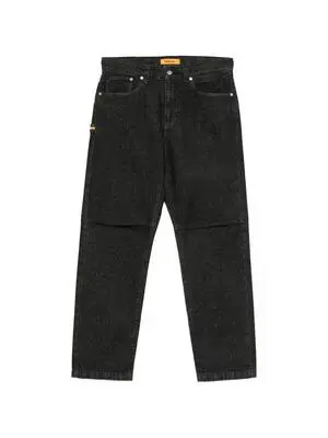 REPLAY Straight Leg Jeans With Logo Patch - Black