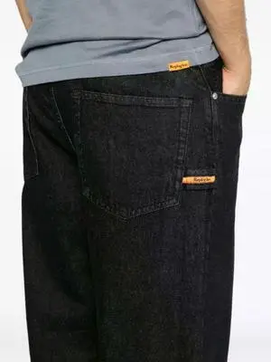 REPLAY Straight Leg Jeans With Logo Patch