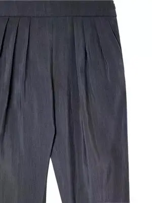 Giorgio Armani Pleated Crinkled-finish Trousers - Grey