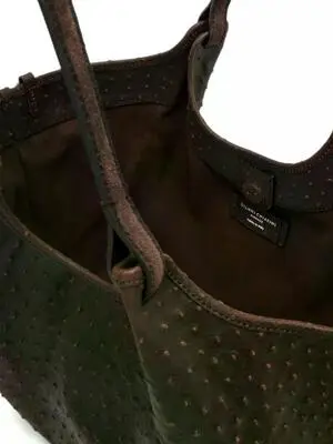 GIANNI CHIARINI Ostrich-effect Leather Shoulder Bag