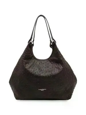 GIANNI CHIARINI Ostrich-effect Leather Shoulder Bag