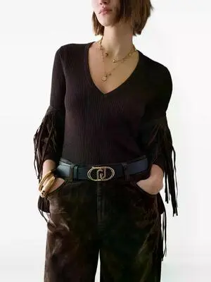 Liu Jo Lamé Sweater - Brown