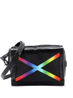 LOUIS VUITTON Louis Vuitton Soft Trunk Bag Rainbow Taiga Leather Crossbody Bag Black