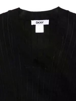 Dkny Ribbed Knit V-neck Sleeveless Top