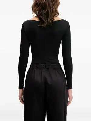Vetements Sweetheart Neck Long Sleeve Bodysuit