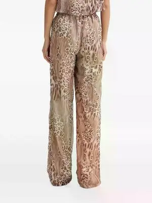 BLUGIRL Leopard Print Wide-leg Trousers