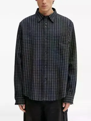 WALES BONNER London Check-pattern Long-sleeve Shirt - Blue
