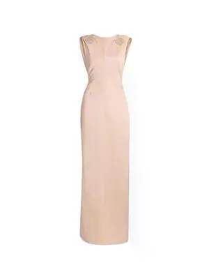 Erdem Embroidered Draped Maxi Dress - Pink