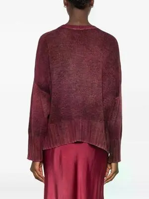 Avant Toi Wine Faded Effect Ribbed Knit Sweater