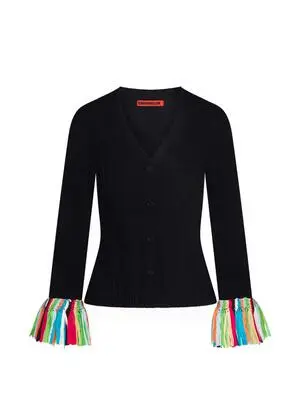 SIMONMILLER Cara Fringe-trim Cardigan - Black