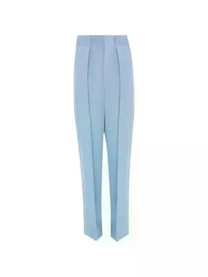 Victoria Beckham Pleated Detail Straight-leg Trousers - Blue
