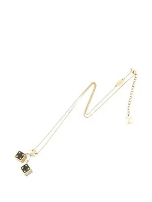 LOUIS VUITTON Monogram Dice Charm Necklace - Gold