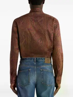 Etro Cotton Satin Shirt With Arnica Motif