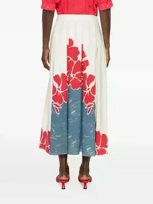 ZANETTI Floral Print Pleated Midi Skirt