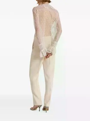 Alberta Ferretti Ruffled Lace Blouse