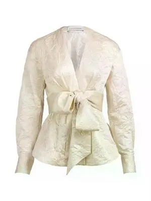 Silvia Tcherassi Saanvi Bow-detail Blouse - Neutrals