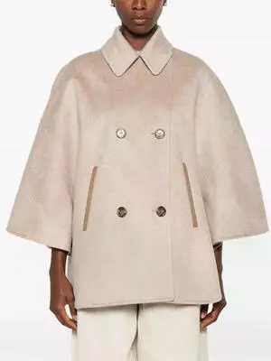 Max Mara Aospite Double-breasted Cape-style Jacket