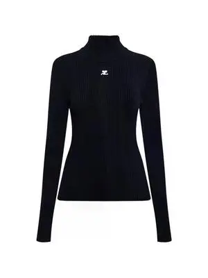 COURREGES Logo-patch Sweater - Blue
