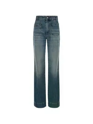 Victoria Beckham Alina Patch-pocket Jeans - Blue