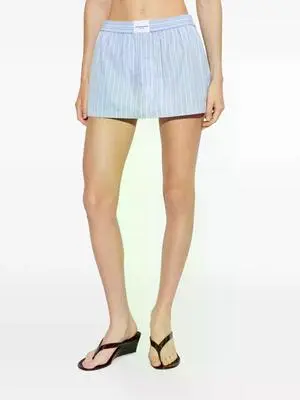 Alexander Wang Vertical Stripe Logo Patch Mini Skirt