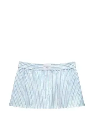 Alexander Wang Vertical Stripe Logo Patch Mini Skirt - Blue