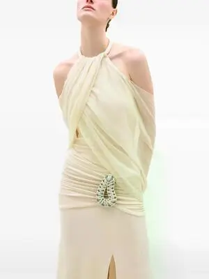 Silvia Tcherassi Clio Halterneck Draped Blouse