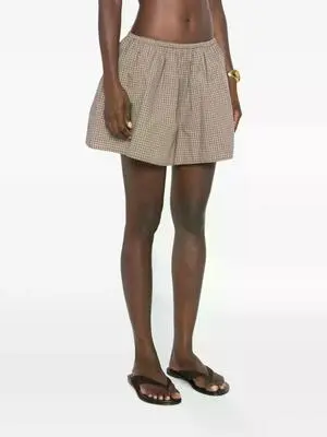 Enza Costa Plaid-pattern Shorts
