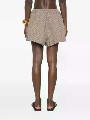 Enza Costa Plaid-pattern Shorts