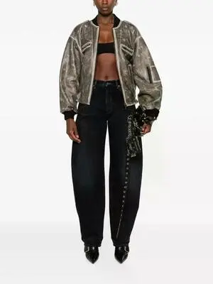 HAIKURE Faded Barrel-leg Jeans