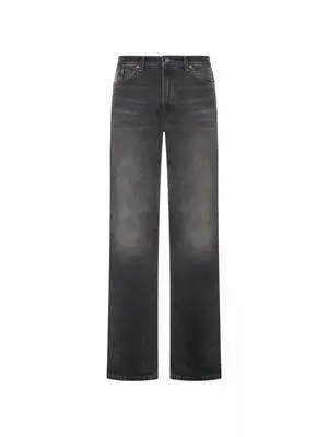 HAIKURE Faded Effect Straight-leg Jeans - Black