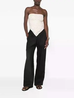 Enza Costa Elasticated Waist Wide-leg Trousers - Black