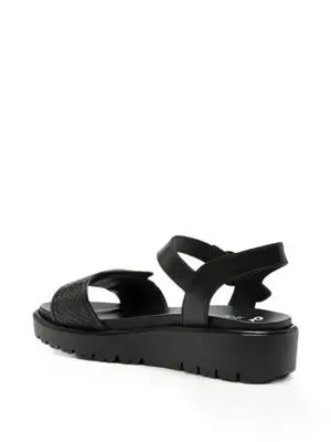 ARA Snakeskin-effect Touch-strap Sandals