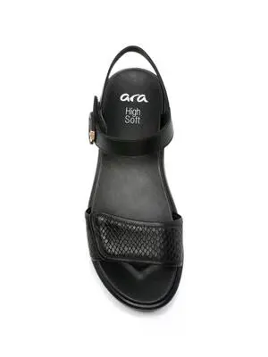 ARA Snakeskin-effect Touch-strap Sandals